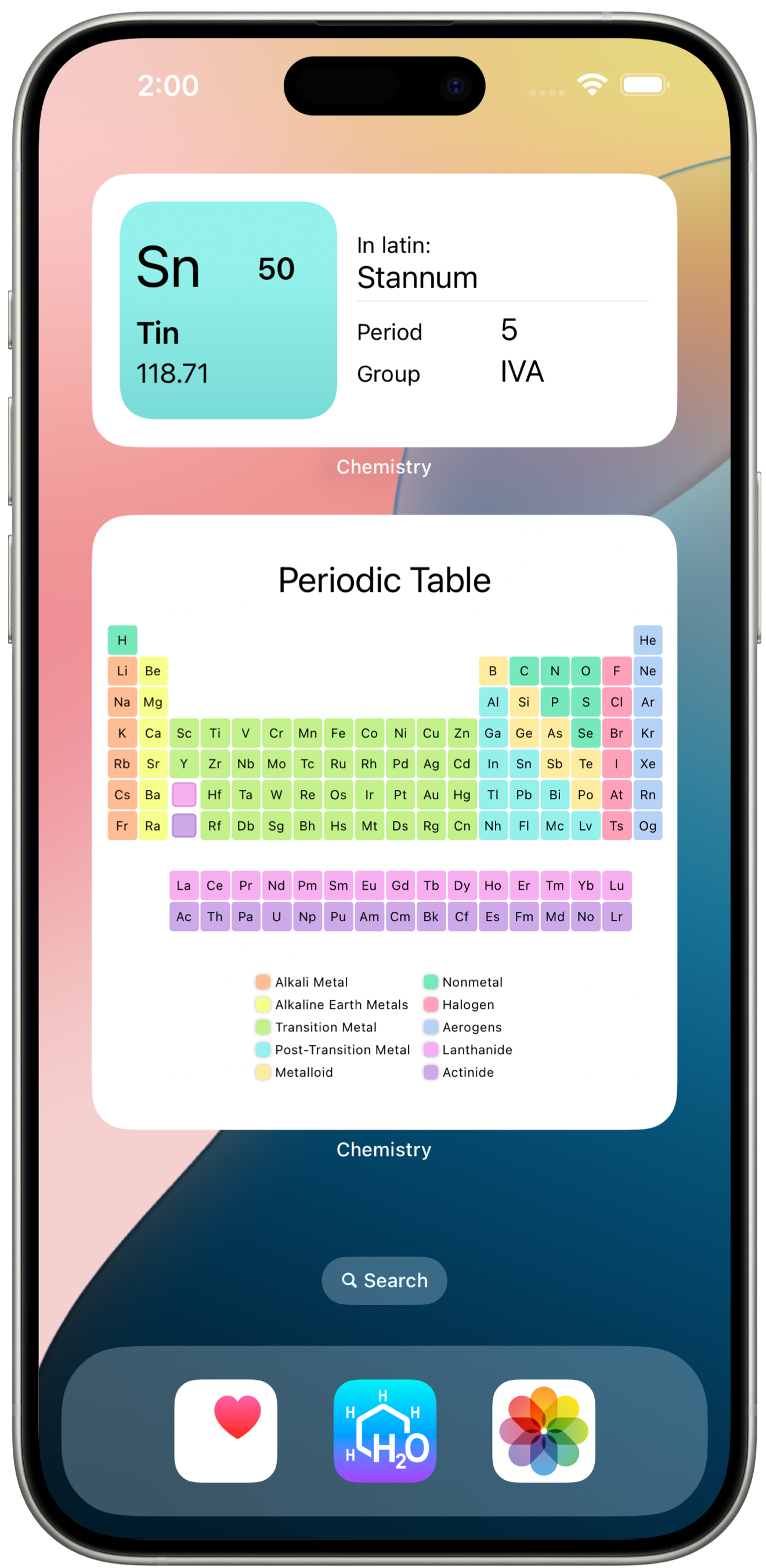 Chemistry app - Periodic Table, Reactions solver, Chemical elements